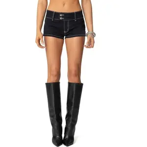EDIKTED Yazi Star Low Rise Denim Micro Shorts