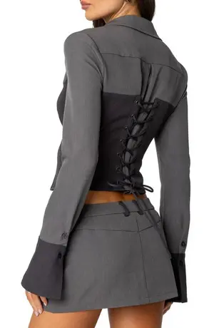 EDIKTED Angela Colorblock Corset Top