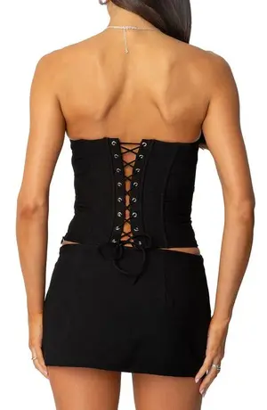EDIKTED Arlette Grommet Corset Top