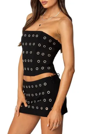 EDIKTED Arlette Grommet Corset Top