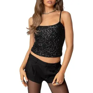 EDIKTED Celene Sequin Camisole - Black