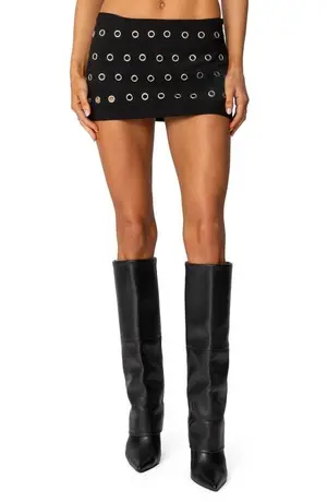 EDIKTED Arlette Grommet Miniskirt