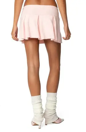 EDIKTED Bow Embellished Pleated Sweater Skirt