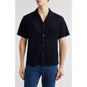FRAME Wool Blend Terry Button-up Shirt