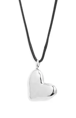 Monica Vinader Heart Locket Cord Necklace - Sterling Silver