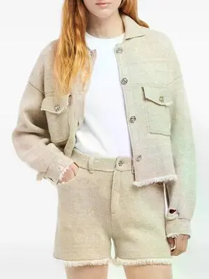 BARRIE Denim Fringed Jacket - Neutrals
