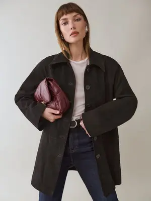 Reformation Oversized Leather Jacket