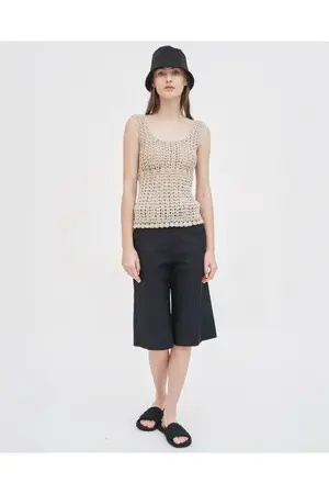 Rosetta Getty Hand Crochet Square Neck Tank