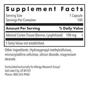 ALLERGY RESEARCH GROUP Adrenal Cortex Natural Glandular 100 Capsules