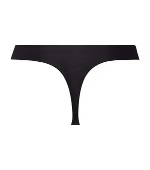 Hanro Invisible Cotton Thong - Black