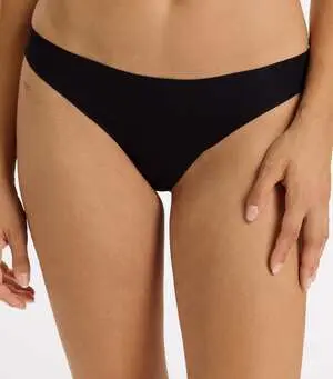 Hanro Invisible Cotton Thong - Black