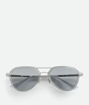 BOTTEGA  VENETA Bottega Veneta Forte Aviator Sunglasses - Light Blue/grey