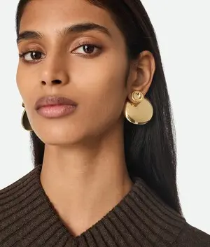 BOTTEGA  VENETA Large Concave Earrings - Yellow Gold