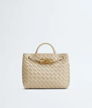 Bottega Veneta Small Intrecciato Andiamo Bag - Ecru