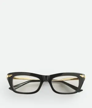 BOTTEGA  VENETA Bottega Veneta Rectangular Eyeglasses - Black/transparent