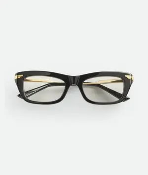 Bottega Veneta Classic Rectangular Eyeglasses - Black/transparent