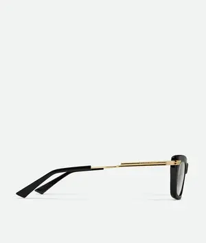 Bottega Veneta Classic Rectangular Eyeglasses - Black/transparent