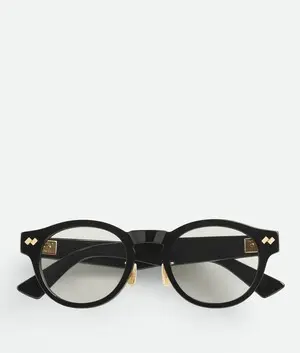BOTTEGA  VENETA Bottega Veneta Round Frame Eyeglasses - Black/transparent