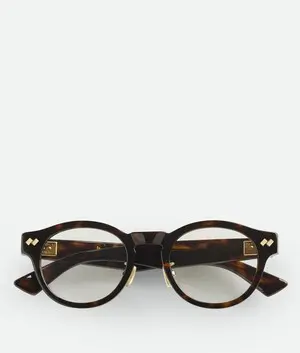 BOTTEGA  VENETA Bottega Veneta Round Eyeglasses - Havana/transparent