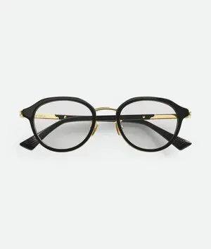 Bottega Veneta Forte Pantos Eyeglasses - Black/transparent