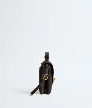 Bottega Veneta Intrecciato Leather Knot Lock Cross-body Bag - Fondant