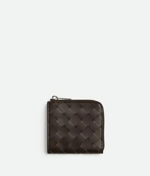 BOTTEGA  VENETA Intrecciato Square Zip Around Wallet - Fondant/matcha