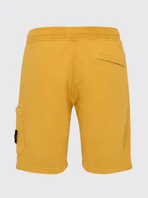 Stone Island Cotton Shorts With Logo Detail - Yellow