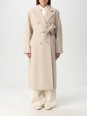 Max Mara Double Breasted Belted Coat - Sand