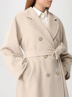 Max Mara Double Breasted Belted Coat - Sand