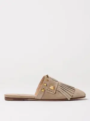 Beige Flat Mules