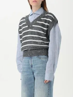 Brunello Cucinelli Striped V-neck Waistcoat