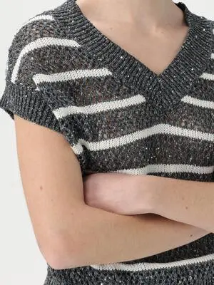 Brunello Cucinelli Striped V-neck Waistcoat
