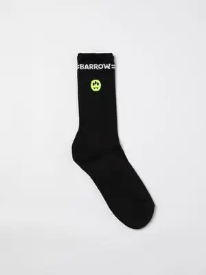BARROW BARROW Ribbed Crew Socks With Smiley Motif Black
