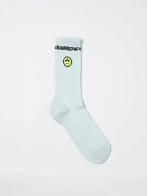 BARROW BARROW Ribbed Crew Socks With Smiley Motif Blue