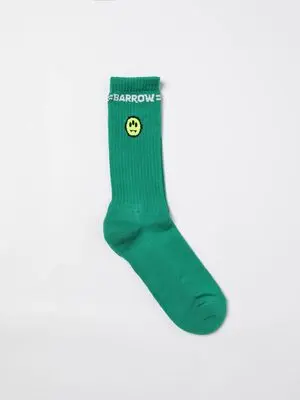 BARROW BARROW Ribbed Crew Socks With Smiley Motif Navy