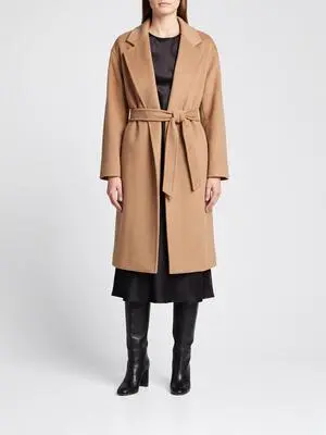 Max Mara Max Mara Belted Wool Coat Beige