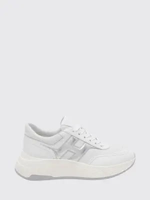 Hogan Hogan Hi-Fi Smooth And Laminated Nappa Leather Lace-Up Sneakers With Chunky Sole White
