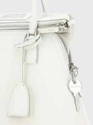 MAISON MARGIELA 5ac Bag In Grained Leather And Canvas - White