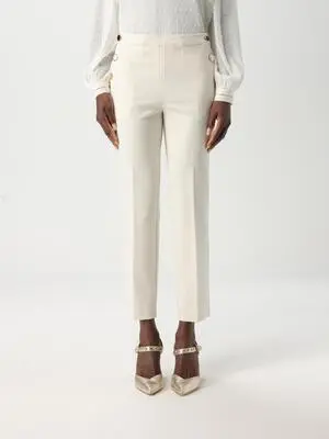 TWINSET Tailored Button Detailed Trousers - Pearl