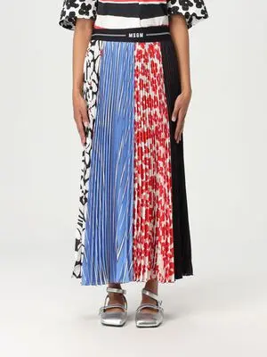 MSGM Pleated Maxi Skirt - Multicolor
