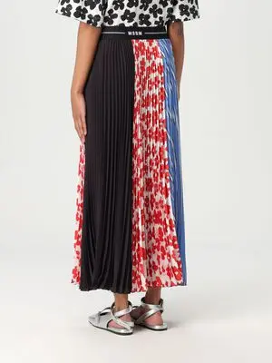 MSGM Pleated Maxi Skirt - Multicolor