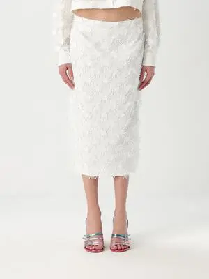 MSGM Embroidered Midi Skirt - White