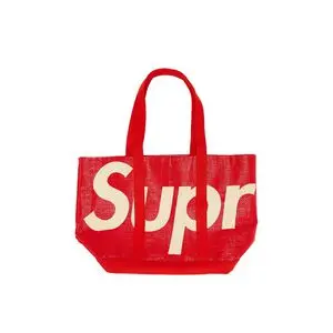 Supreme Raffia Tote - Red
