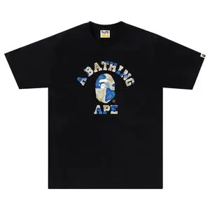 A BATHING APE Liquid Camo College Tee - Black