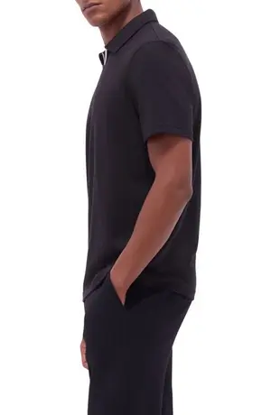 Bugatchi Quarter Zip Polo - Black