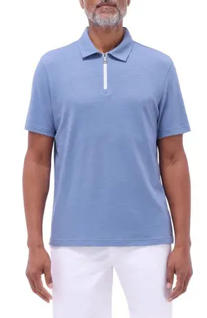 Bugatchi Quarter Zip Polo Cobalt