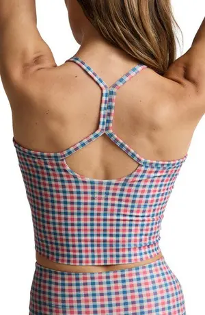 Beyond Yoga Softmark Crop Tank - Sunwashed Gingham