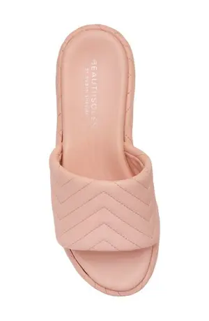 BEAUTIISOLES Deedee Platform Slide Sandal - Light Pink