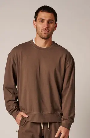 LEISURE LAB Cotton Lounge Crewneck - Jasper