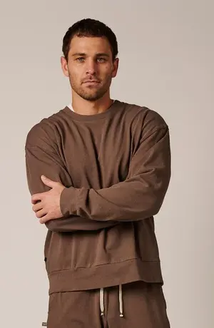 LEISURE LAB Cotton Lounge Crewneck - Jasper